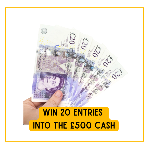 Win 20 entries into £500 cash draw – Casual Raffle